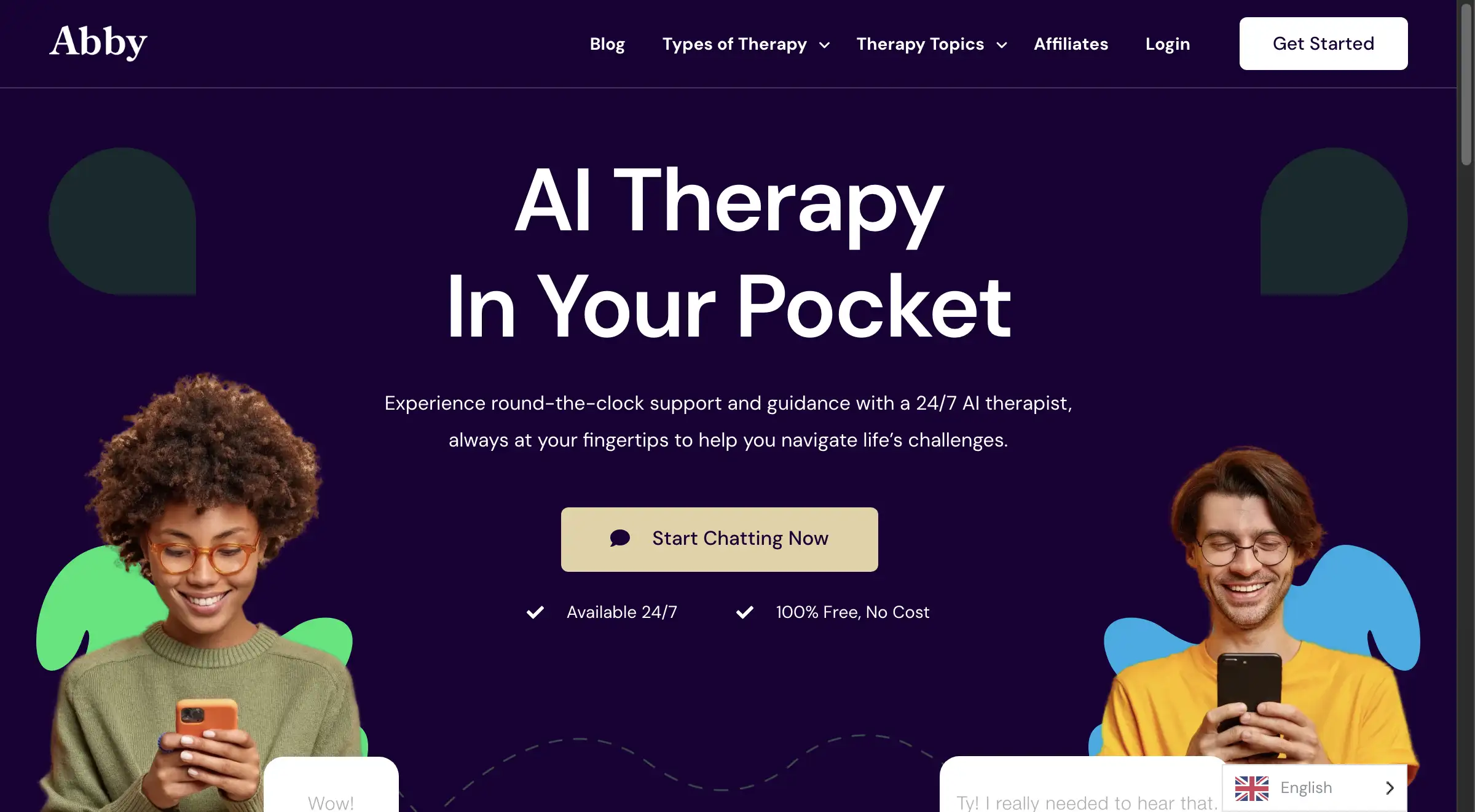 Abby - Your AI Therapist: Abby is an AI therapist that provides round-the-clock support and ...
