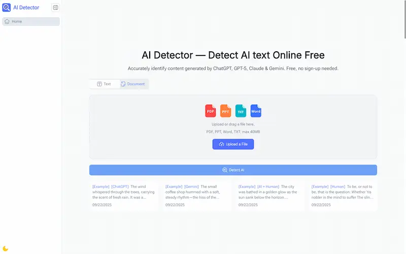 AI Detector: AI Detector: A free tool for identifying AI-generated text ...