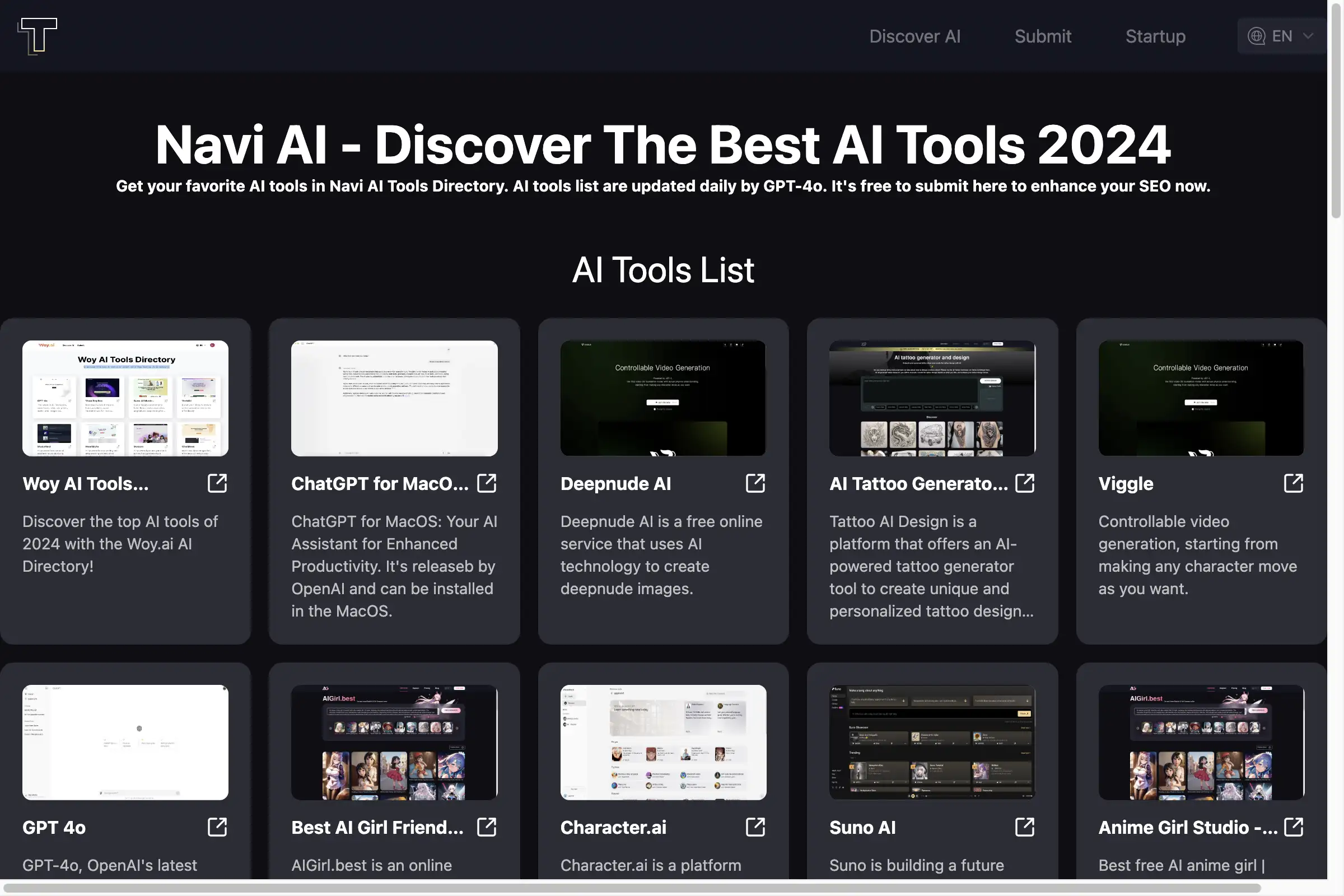 Discover thousands of AI tools - AI WITH.ME