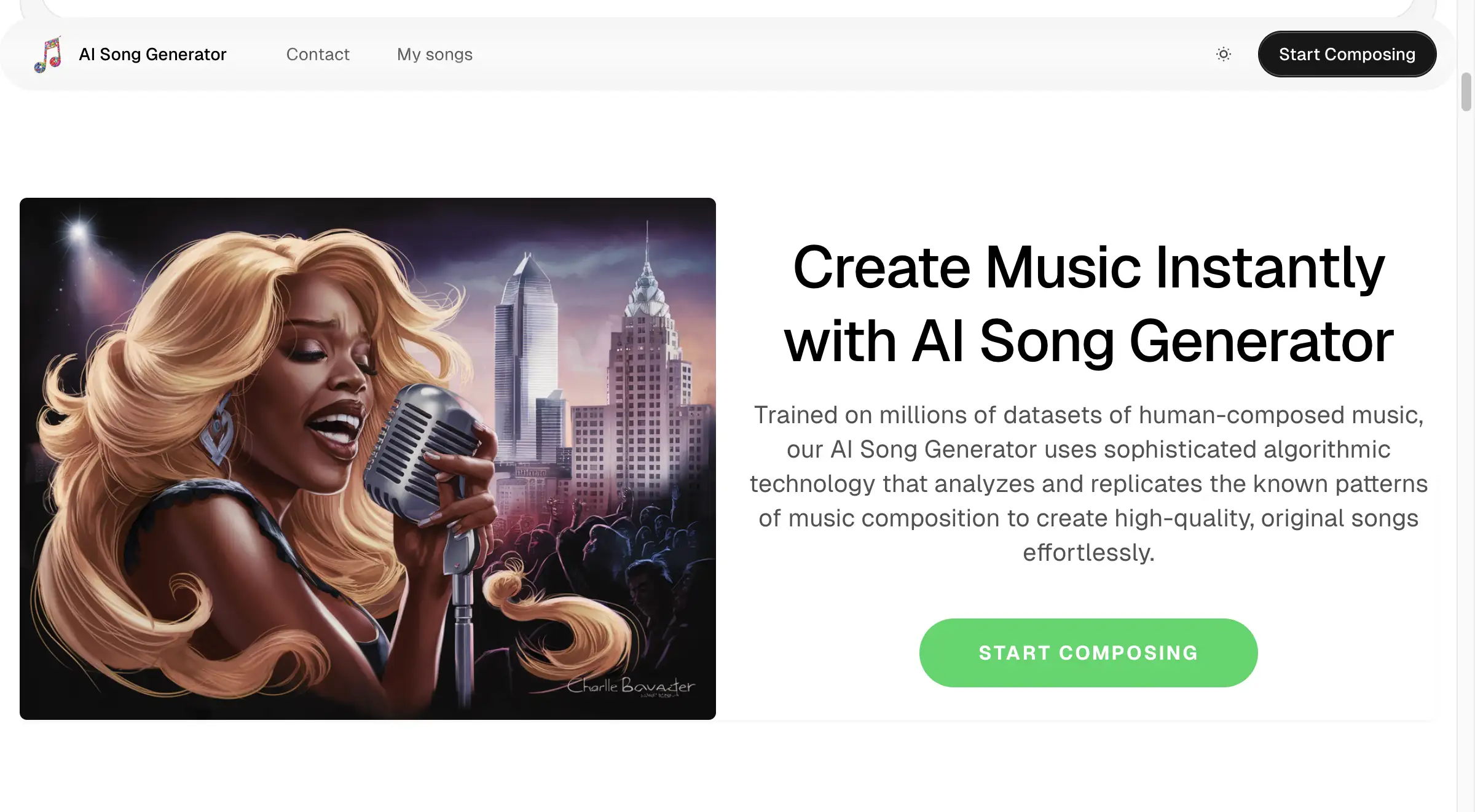 AI Song Generator: Create high-quality, original songs effortlessly with AI technology. - AI With Me
