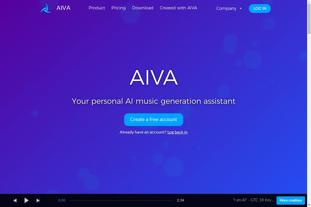 Aiva: Music creation - AI With Me