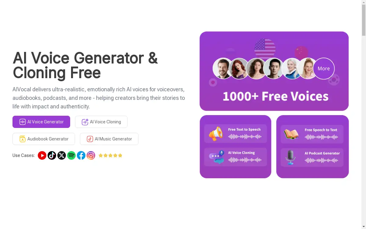 AIVocal: AI Voice Generator: AIVocal: AI Voice Generator，一款实现逼真语音合成的AI语音生成工具。 - AI With Me