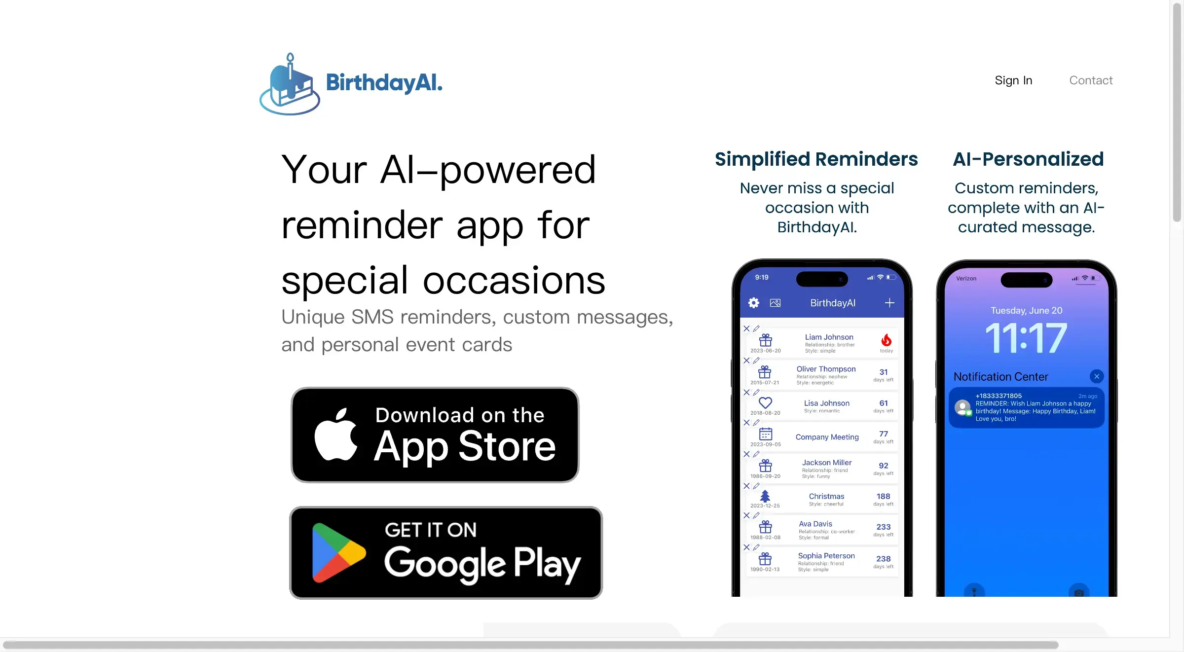 BirthdayAI: BirthdayAI is an app that uses AI to send personalized ...