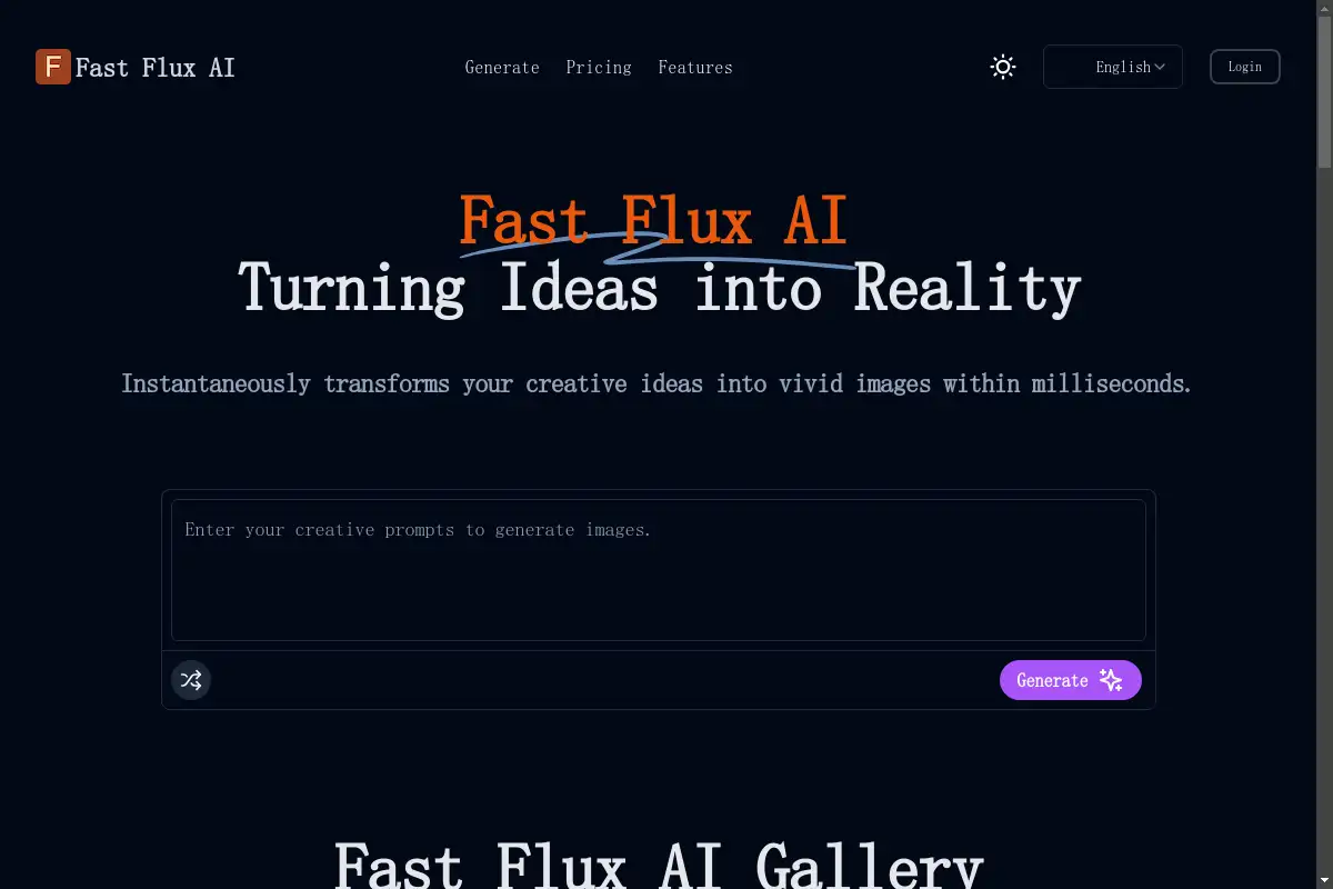 Fast Flux AI: Fast Flux AI transforms ideas into stunning visuals swiftly. - AI With Me