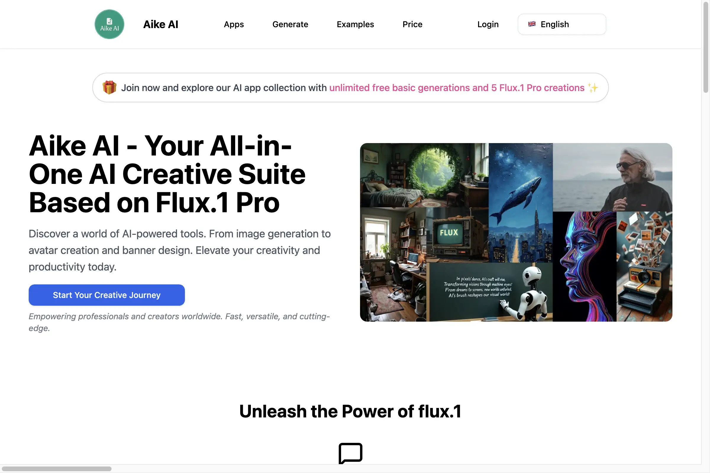 Aike AI: Aike AI's Flux.1 Pro is an all-in-one AI creative suite that offers a range of AI ...