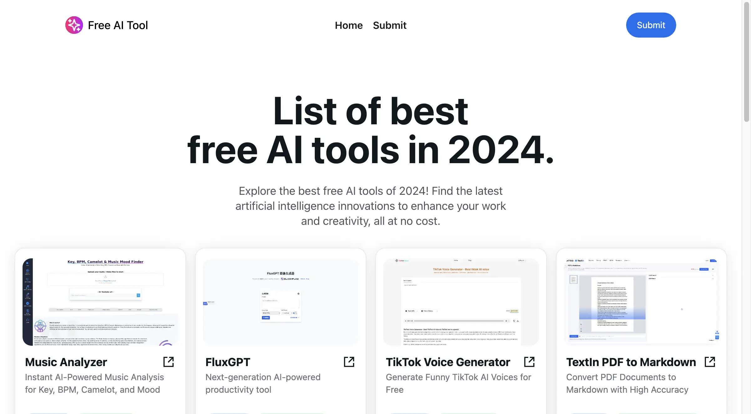 Free AI Tool: Explore the best free AI tool of 2024! Find the latest ...