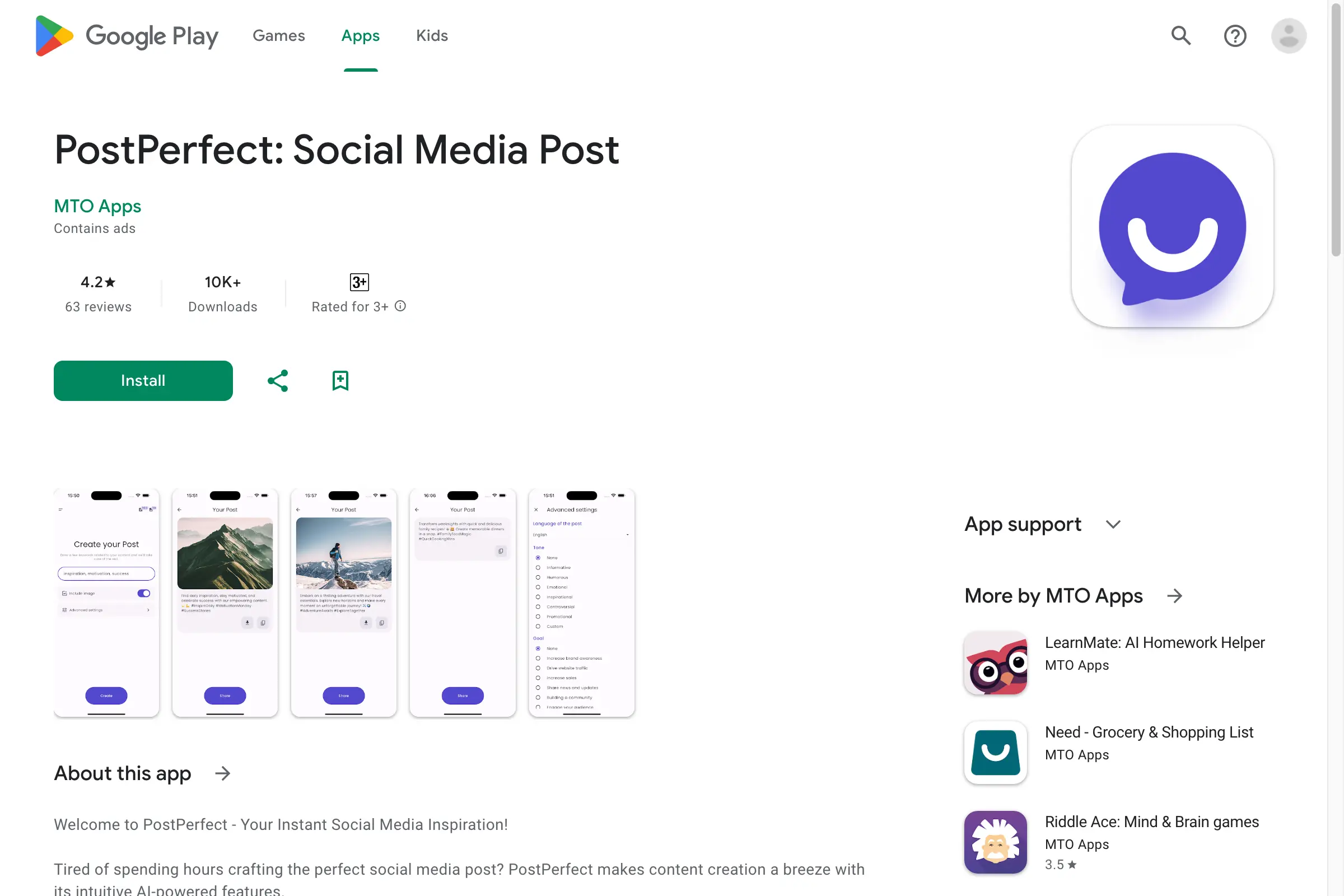 PostPerfect: Social media posts - AI With Me