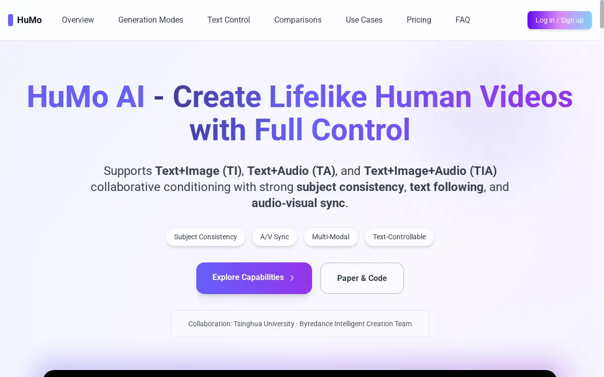 HuMo AI: HuMo AI is an advanced AI video generator that transforms text, images, and audio into ...