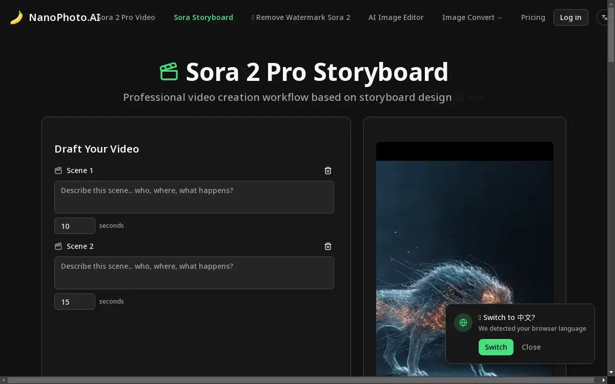 Sora 2 Pro Storyboard: Sora 2 Pro Storyboard is an AI-powered tool for creating professional ...