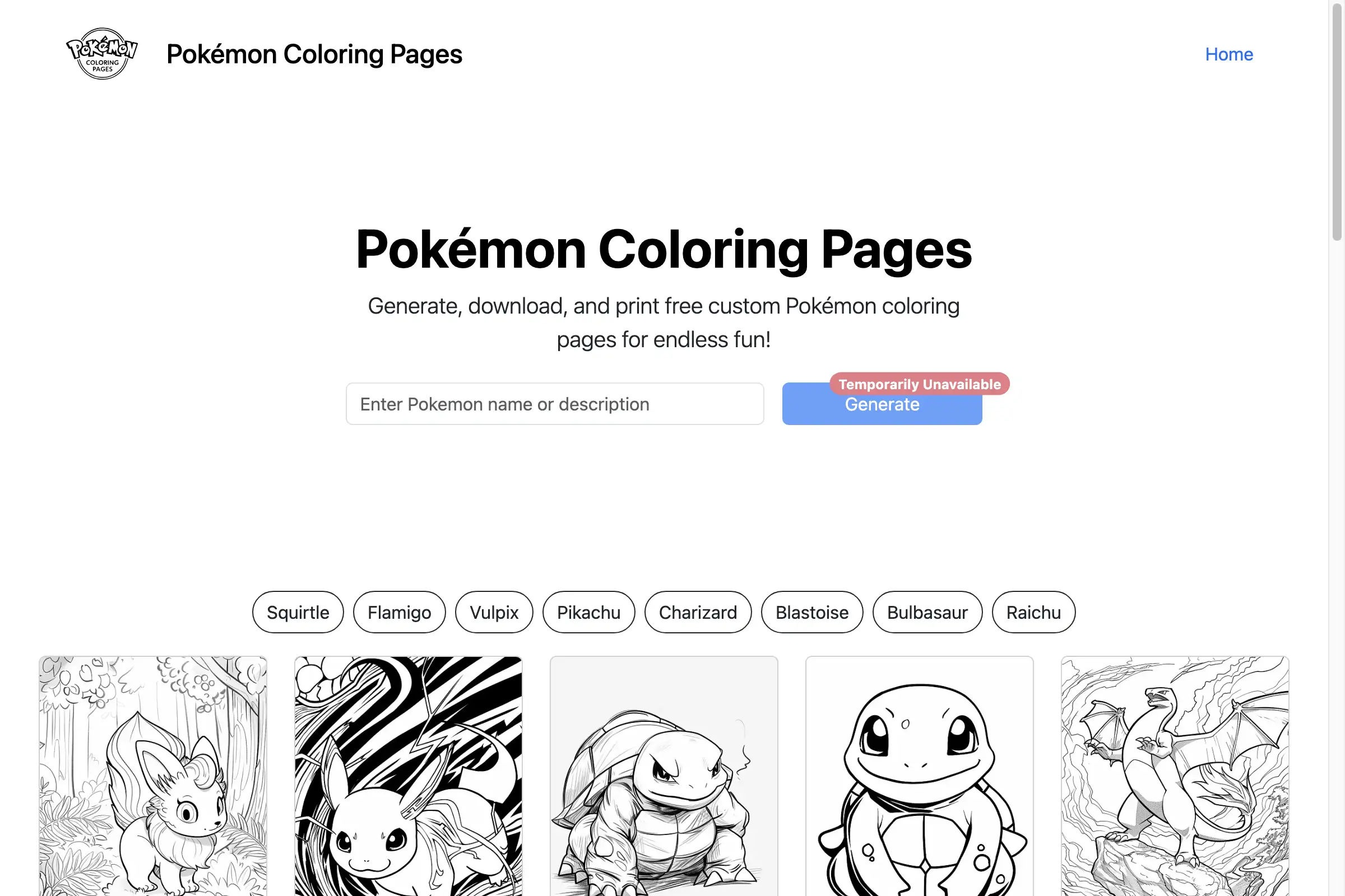 Pokémon Coloring Pages: 無制限の楽しみのための、無料カスタムポケモンカラーリングページを生成、ダウンロード、印刷する ...