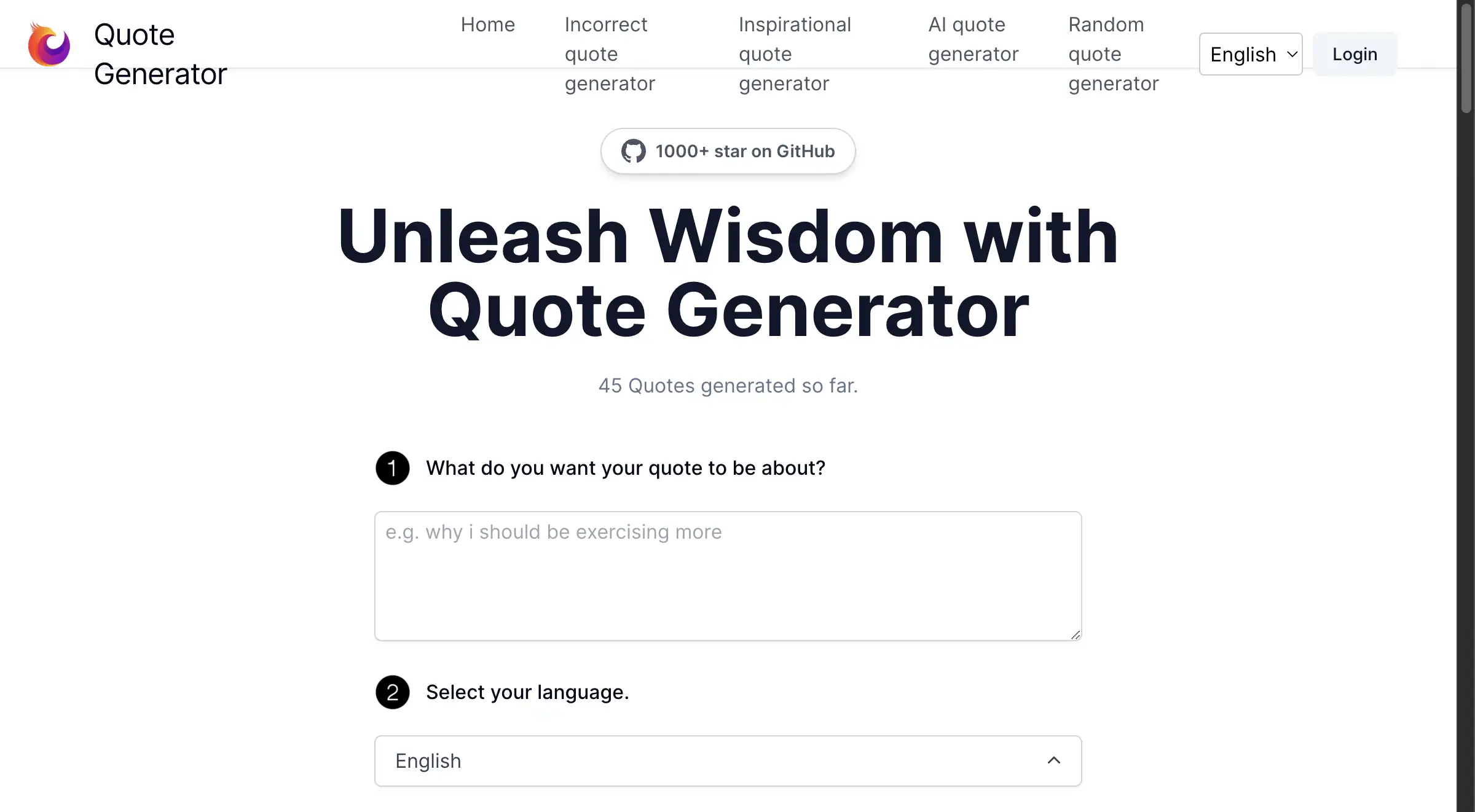 Quote Generator: ユーザー入力に基づいてユニークな引用を作成する革新的なツールです。 - AI With Me