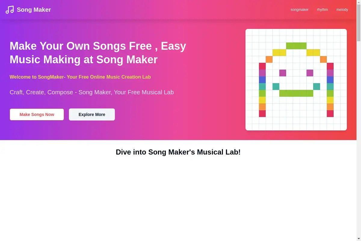 Song Maker: Create music easily with Song Maker, your online music lab. - AI With Me